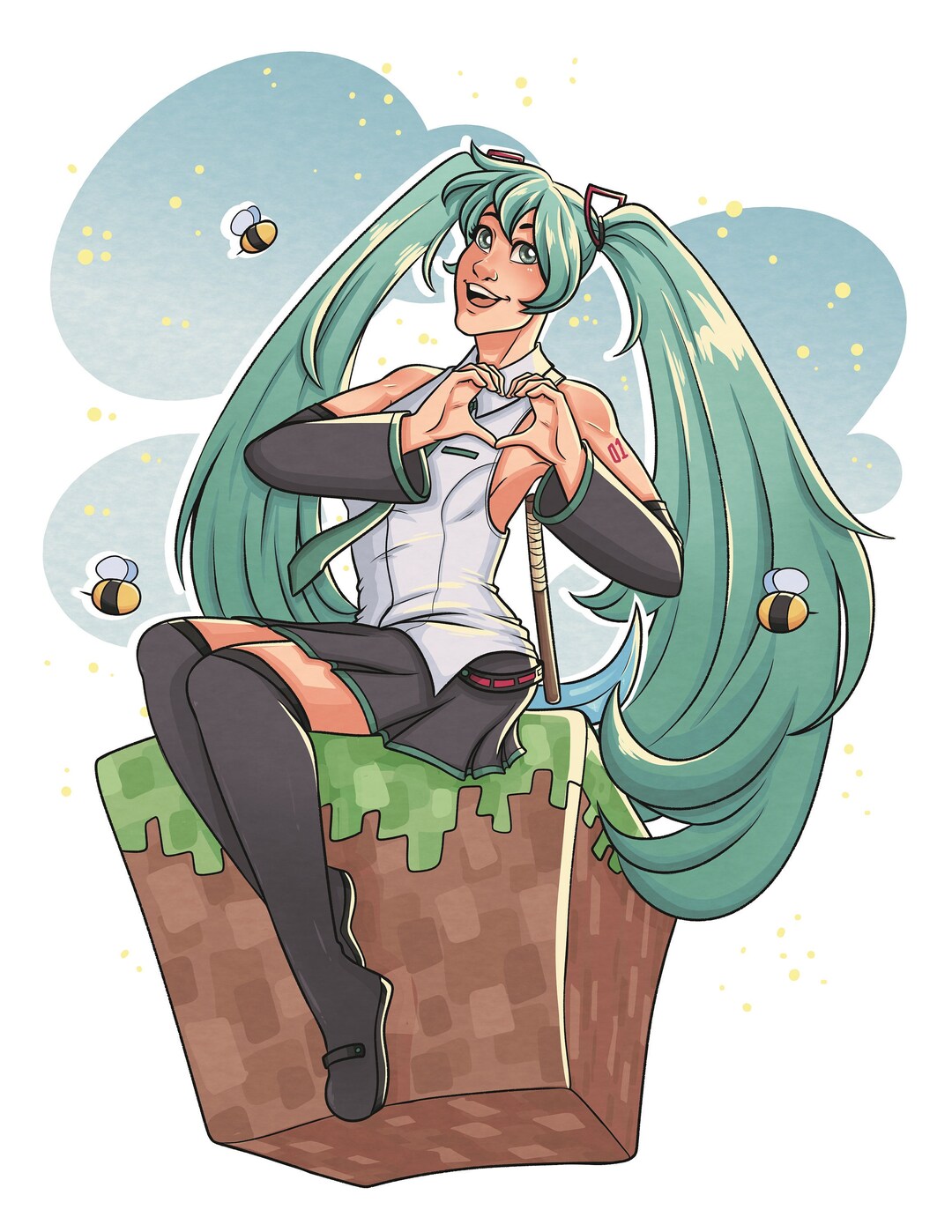 Miku, Creator of Minecraft Art Print/poster - Etsy