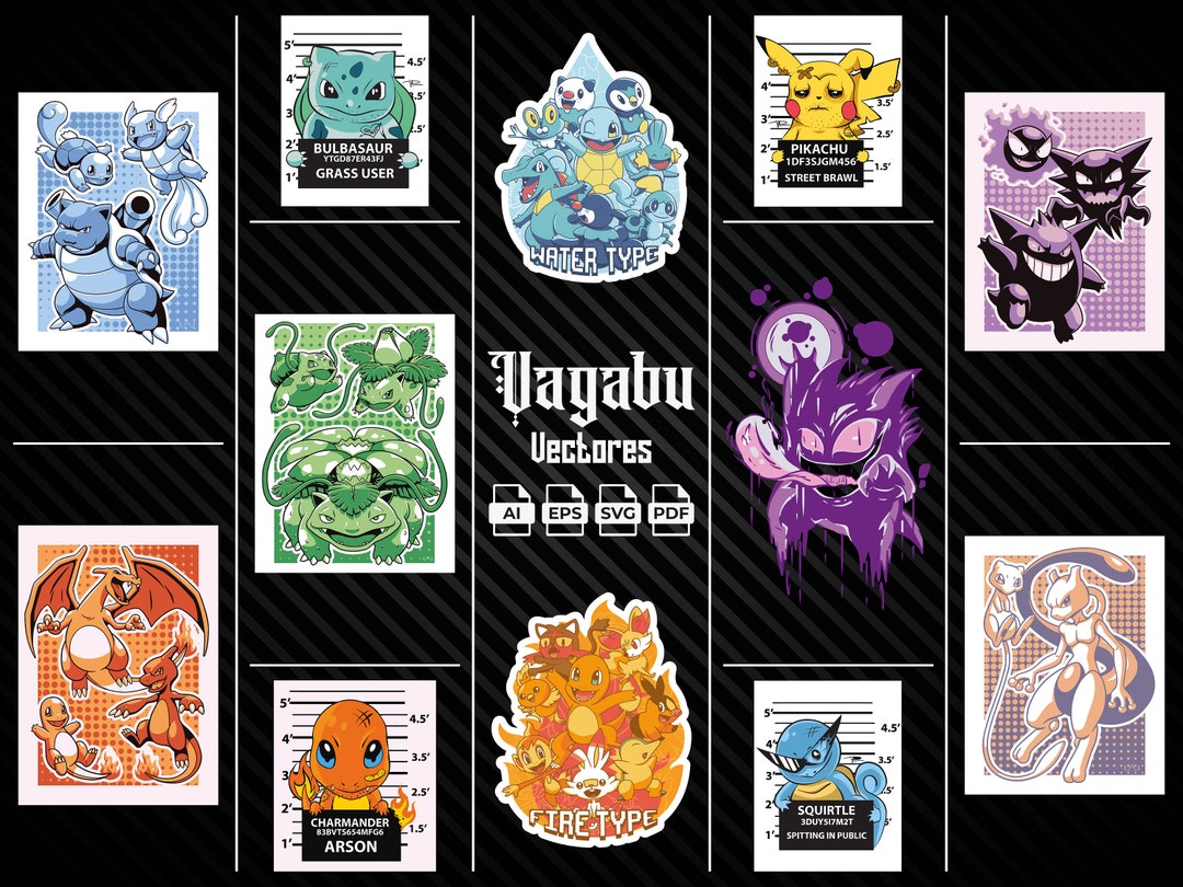 Pokemon / Instant Download, Vector Ai, Svg, Eps, Pdf. Digital File - Etsy
