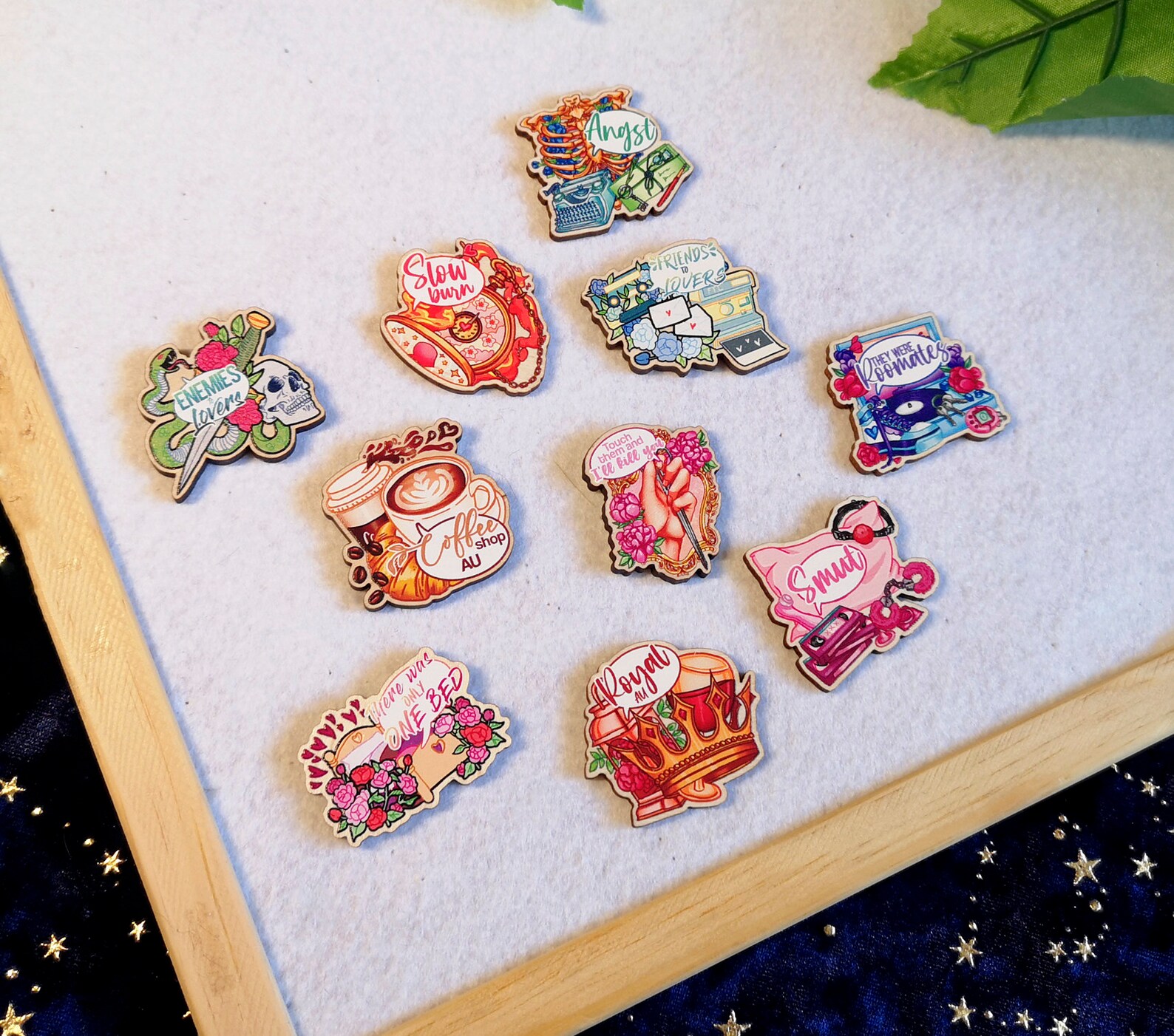Fanfic Tropes wooden Pins - Etsy