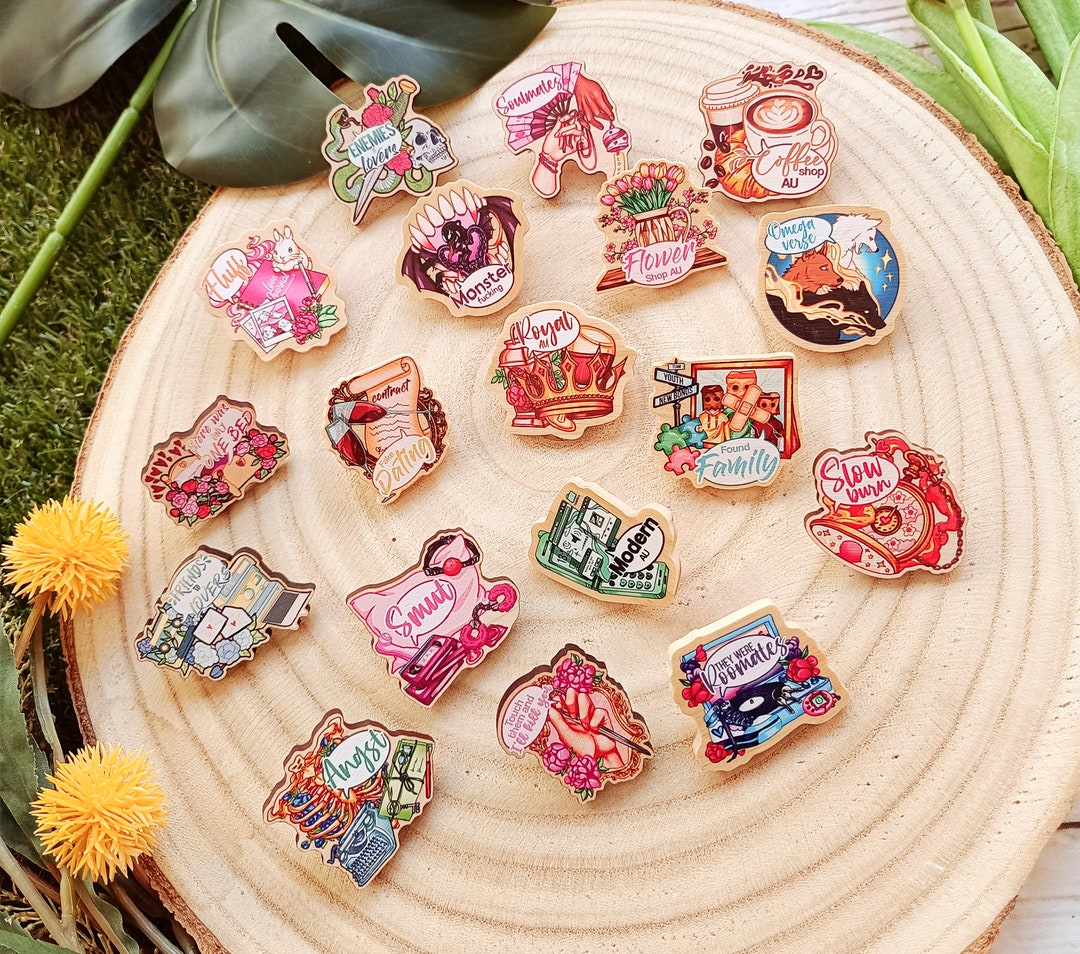 Fanfic Tropes [wooden Pins] - Etsy