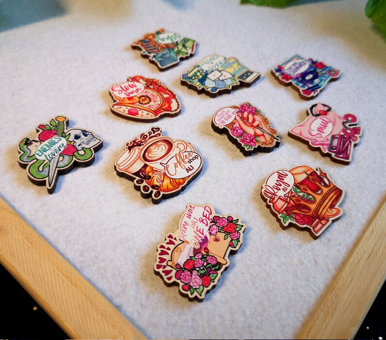 Fanfic Tropes wooden Pins - Etsy