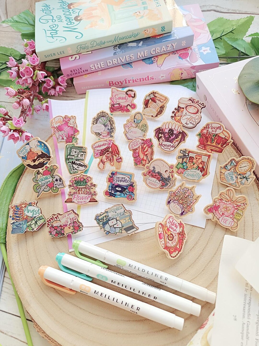 Fanfic Tropes [wooden Pins] - Etsy