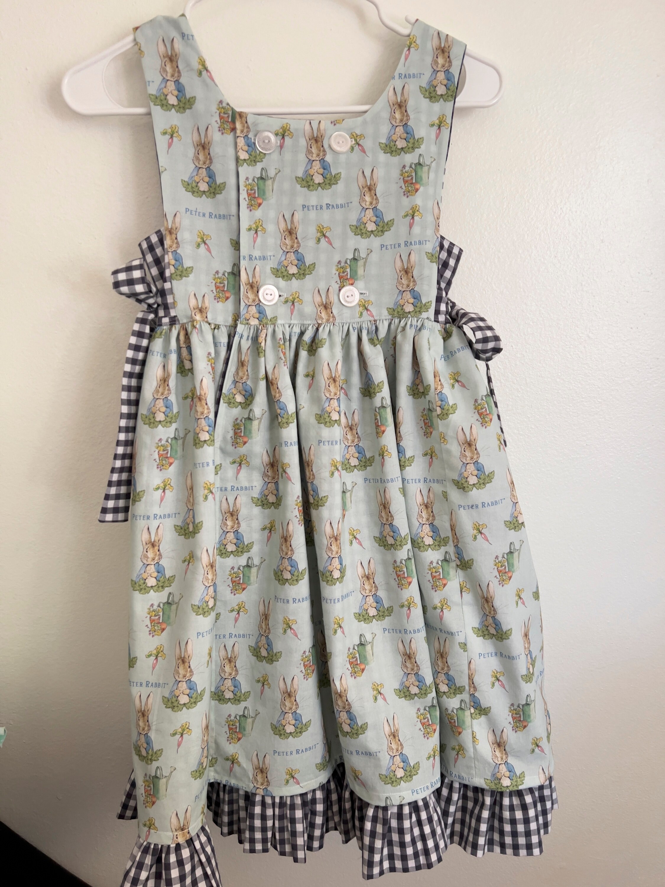 Peter Rabbit Gingham Girls Dress - Etsy