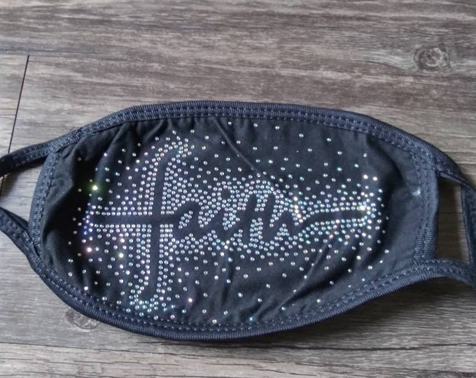 Faith Rhinestone Face Mask - Etsy