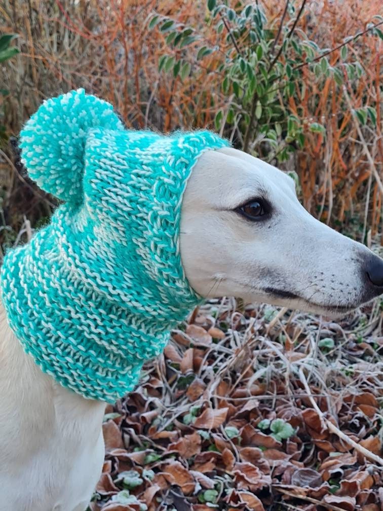 Whippet Hat With Snood and Pom Pom. Green and Cream. Ready to - Etsy