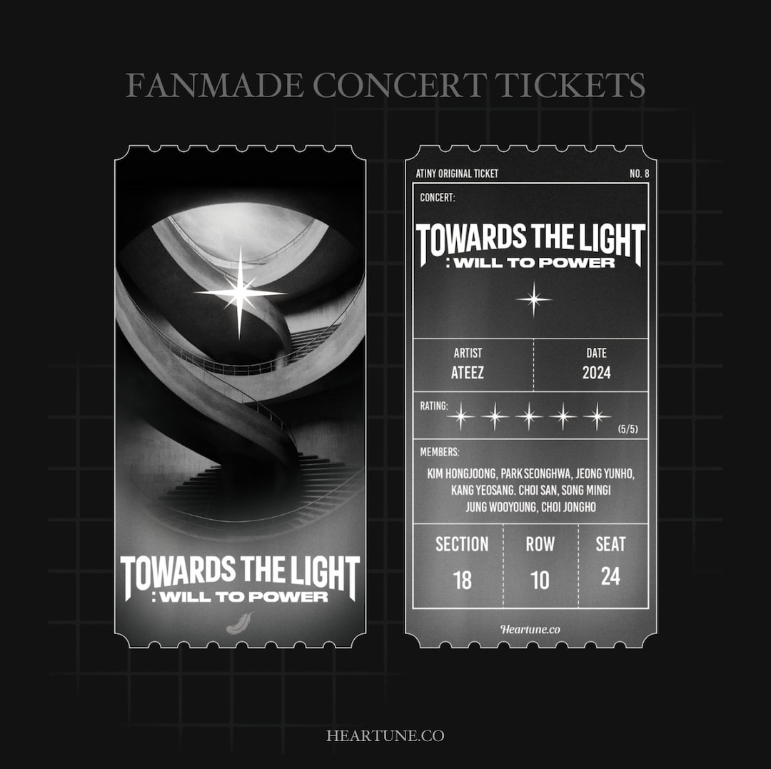 Ateez Fanmade Concert Ticket for Display Only PRE ORDER - Etsy