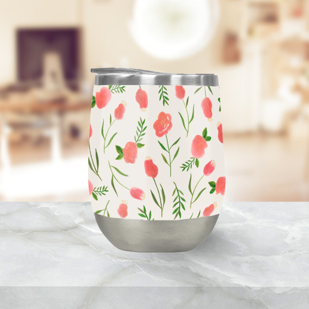 Spring Watercolor Stemless Wine Tumblers - Etsy