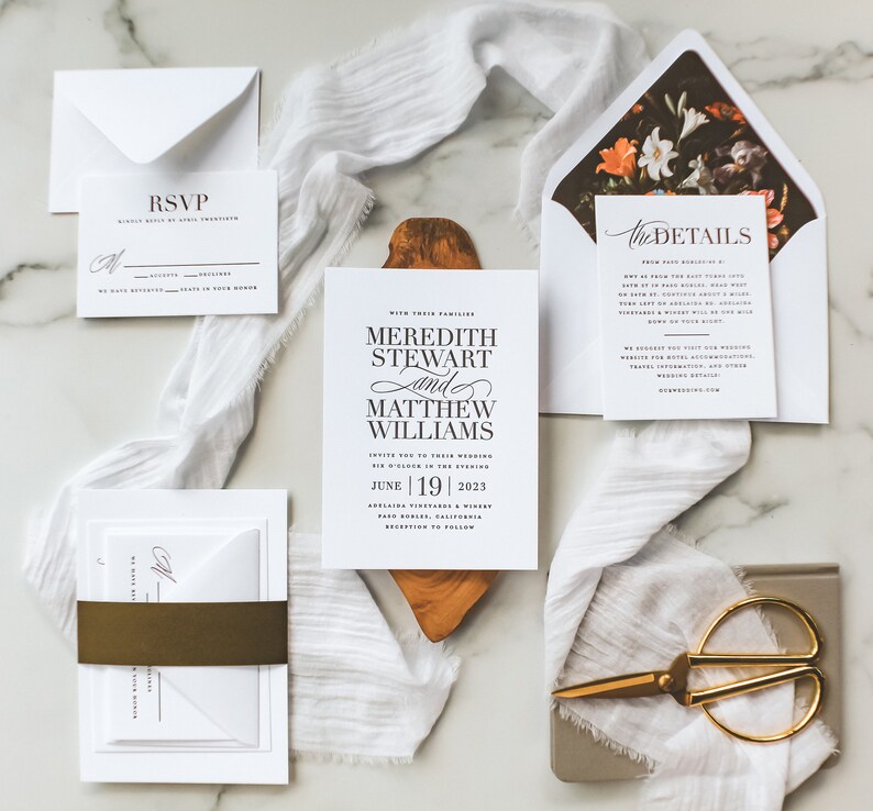 Letterpress Wedding Invitation, Classic Bold Letterpress High End Black ...