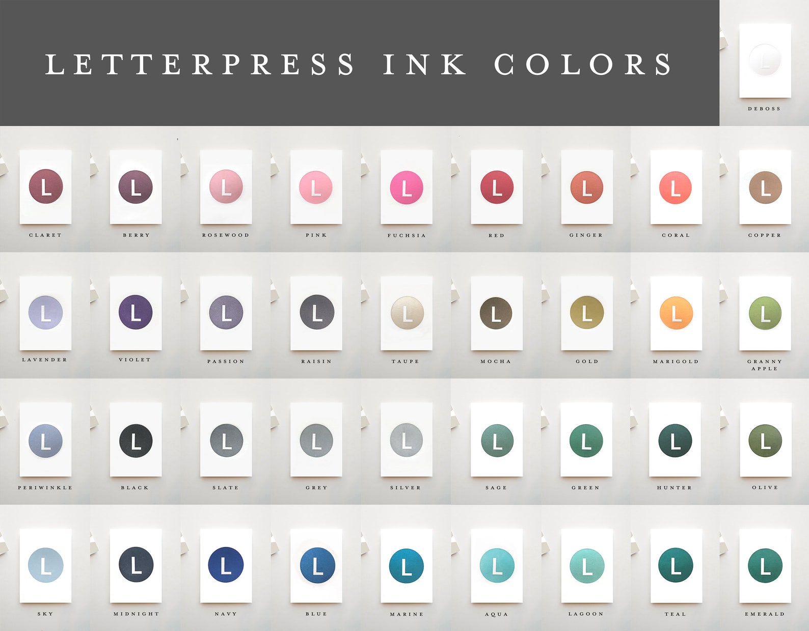 Letterpress Navy Blue Wedding Invitation, Modern Statement Letterpress ...