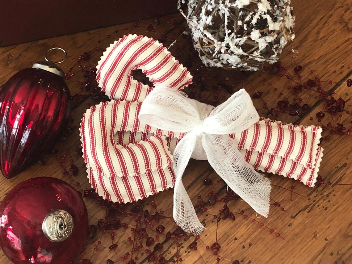 Primitive Farmhouse Fabric Candy Canes/ Stuffed Candy Canes/ - Etsy