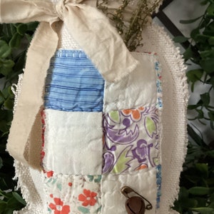 Handmade Antique Quilt Bunny, Primitive Farmhouse Bunny, Grain Sack ...