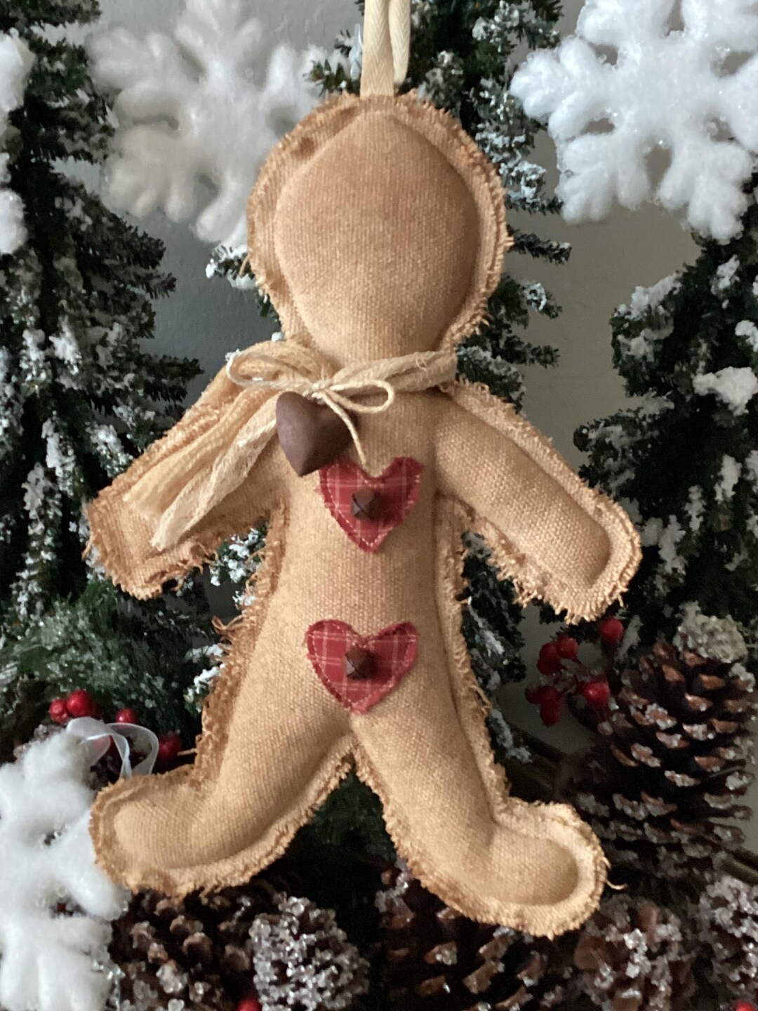 Primitive Gingerbread Man Farmhouse Christmas Decor Peg Hanger - Etsy