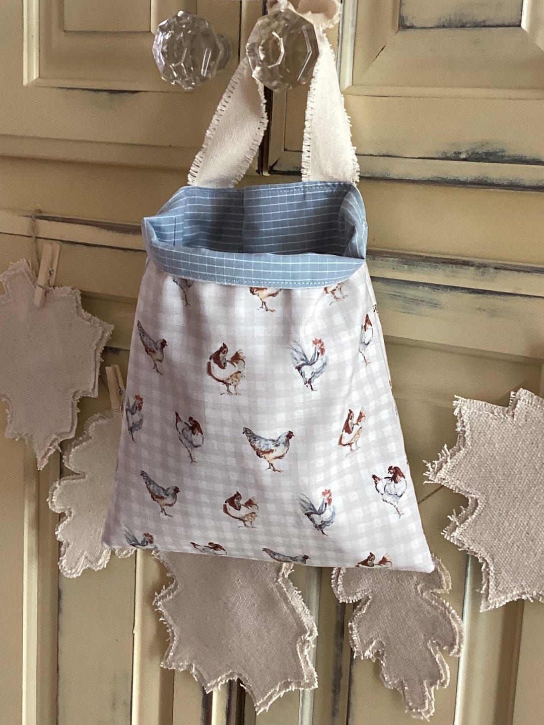 Farmhouse Decor Hanging Pouch Wall Pocket - Etsy