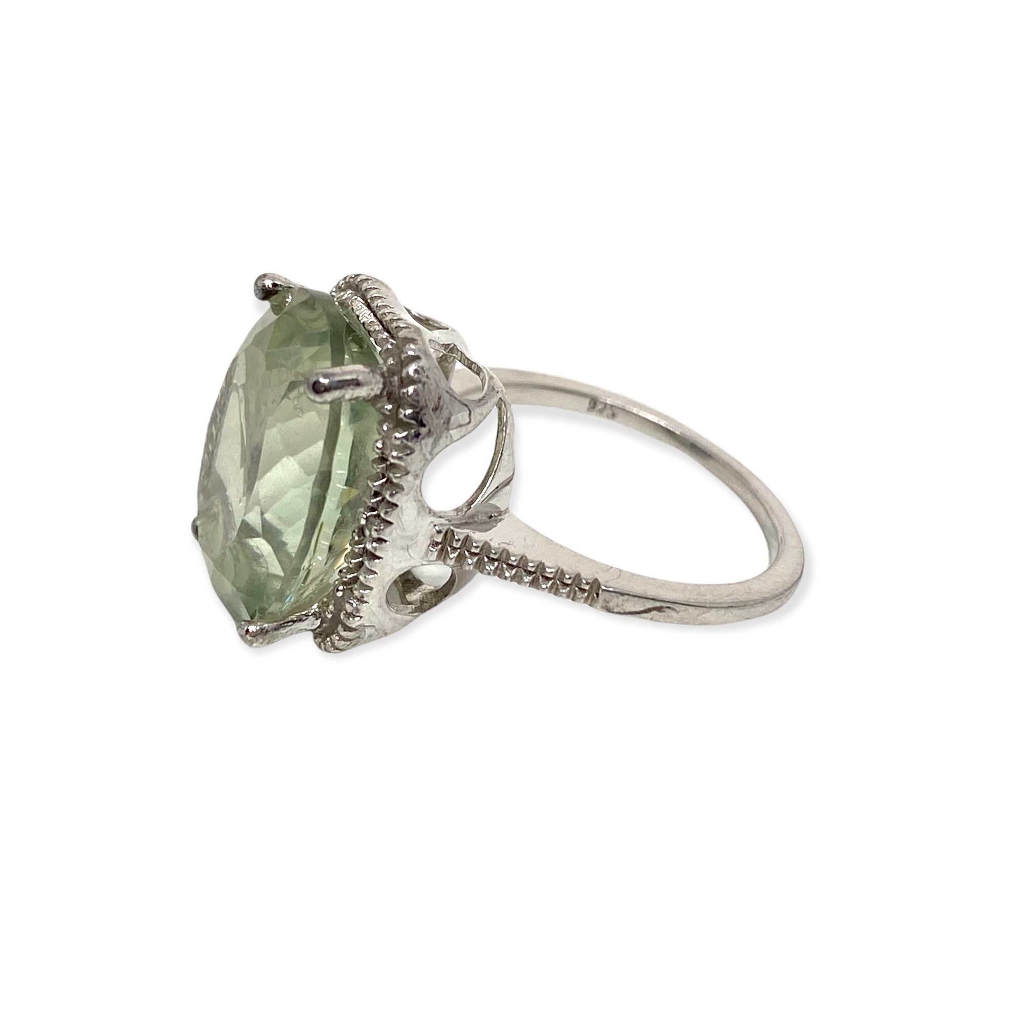 Sterling Silver Designer Prasiolite & Diamond Crown Oval-cut - Etsy