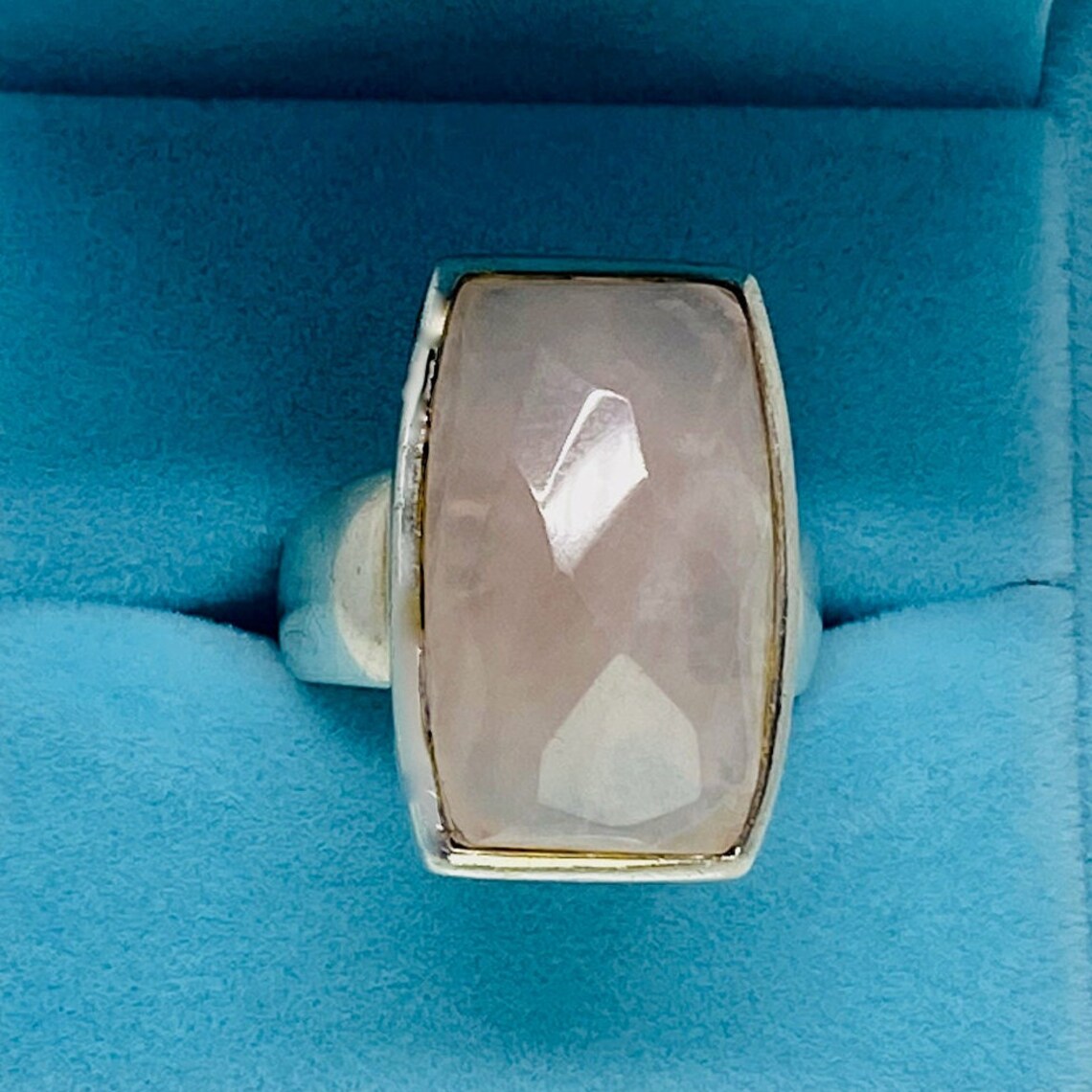 Sterling Silver Rose Quartz ELLE Ring - Etsy