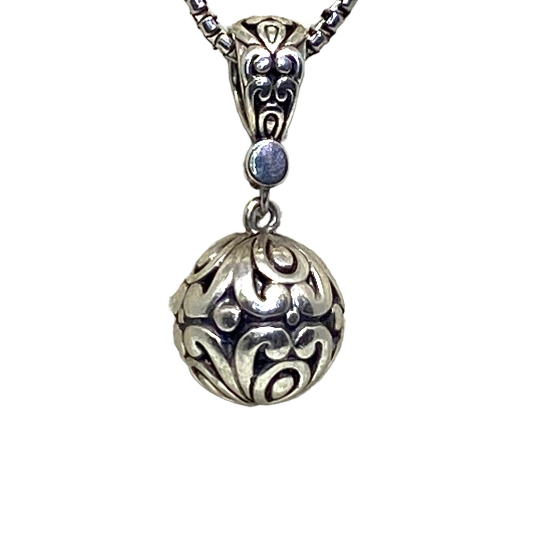 Paz Creations Pomander Sterling Silver Ball Pendant Necklace - Etsy
