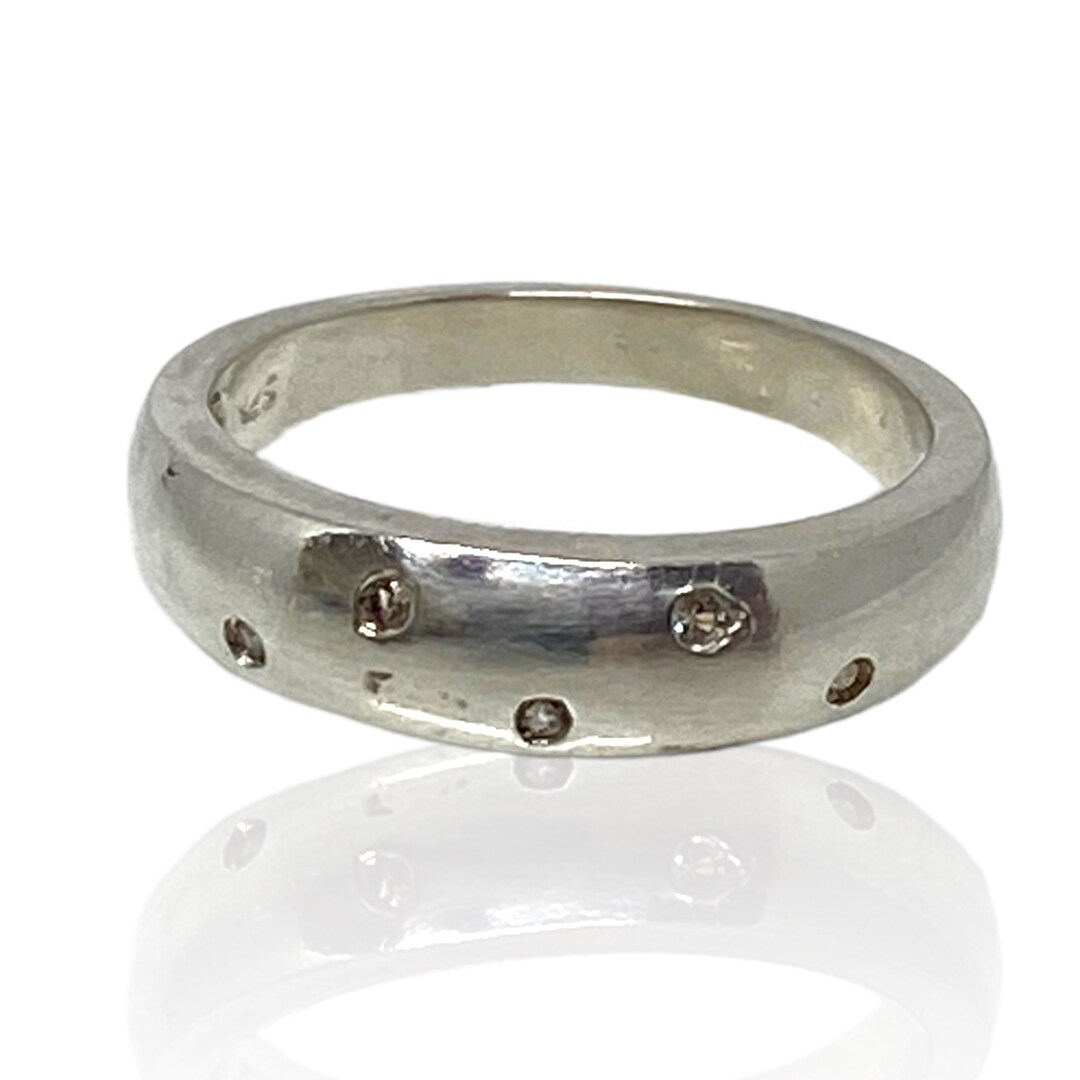 Sterling Silver and Goshenite Etoile Band Ring - Etsy