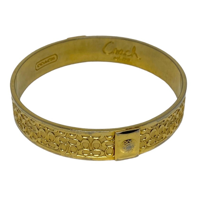 Coach Gold-tone Logo Bangle Bracelet - Etsy