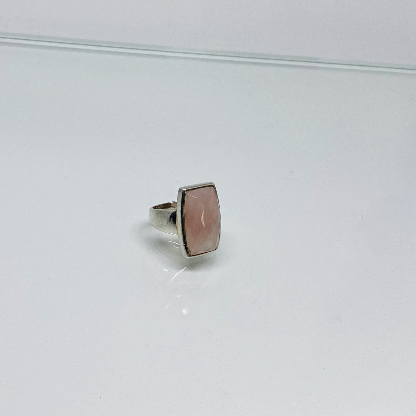 Sterling Silver Rose Quartz ELLE Ring - Etsy