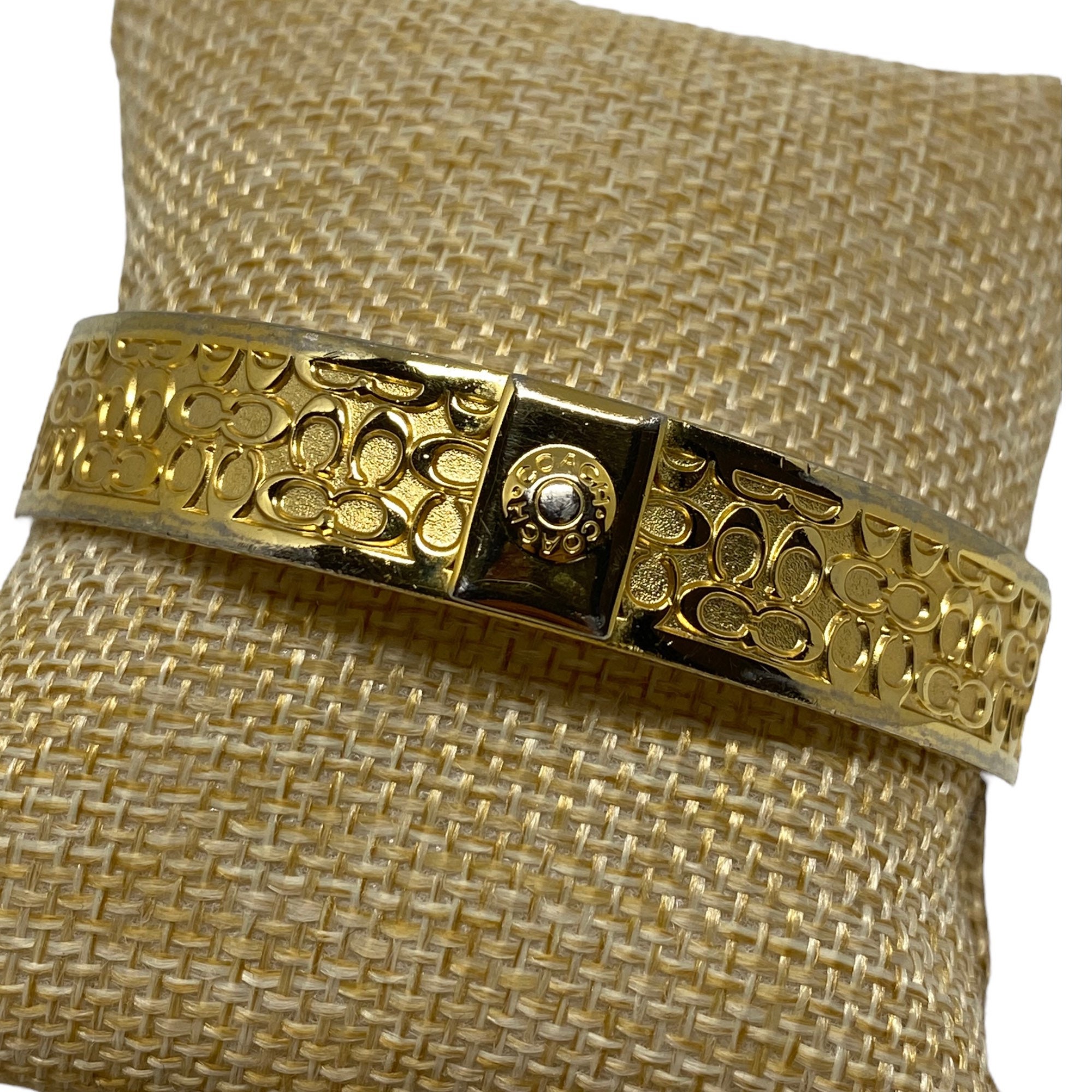 Coach Gold-tone Logo Bangle Bracelet - Etsy