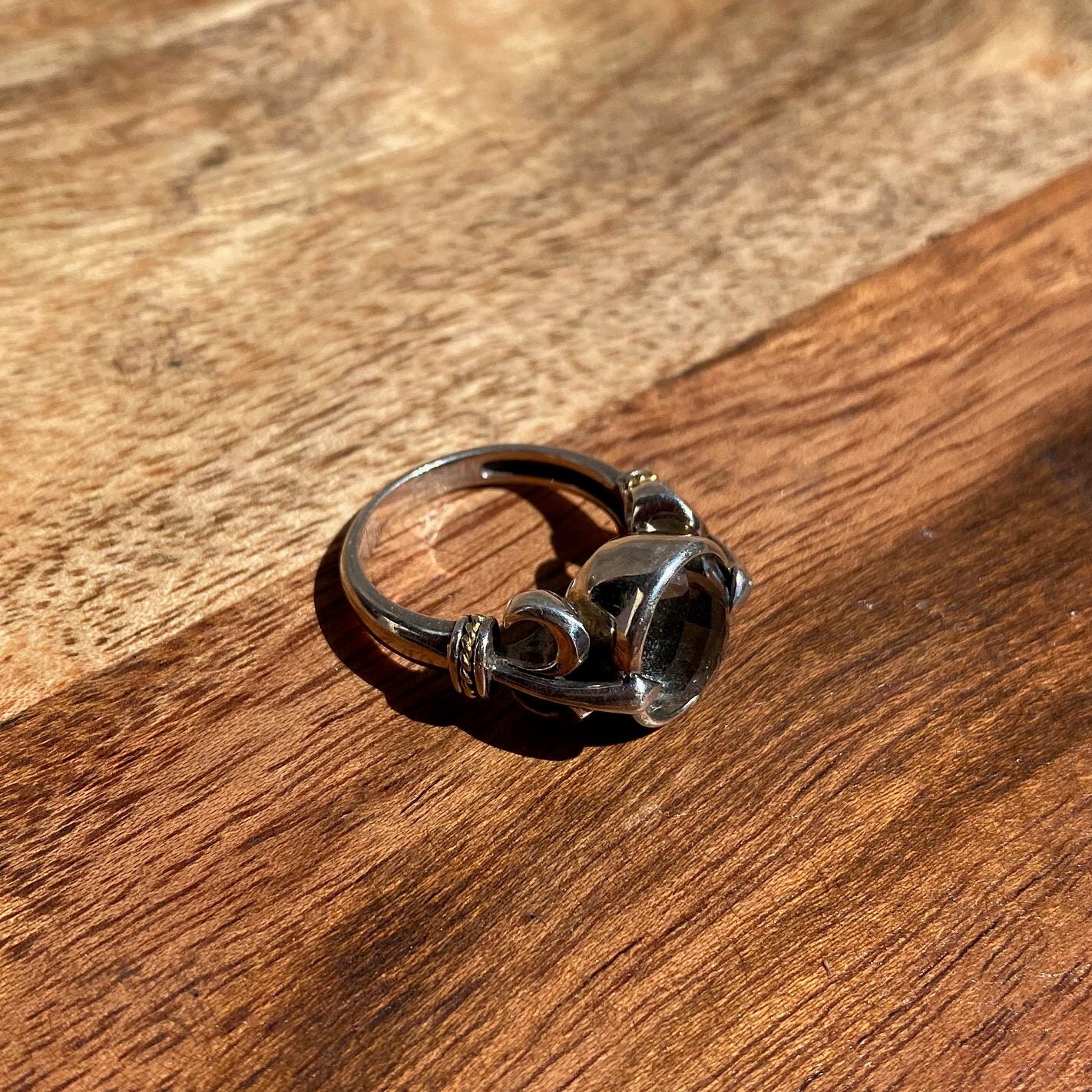 Effy Balissima Sterling Silver and 18k Gold Green Amethyst Ring - Etsy