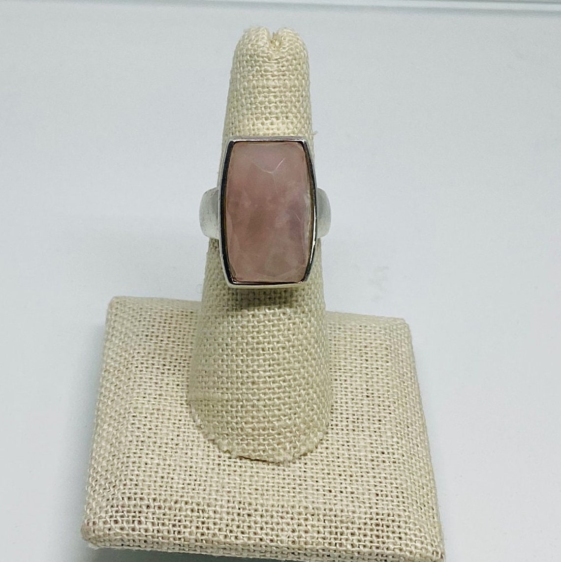 Sterling Silver Rose Quartz ELLE Ring - Etsy