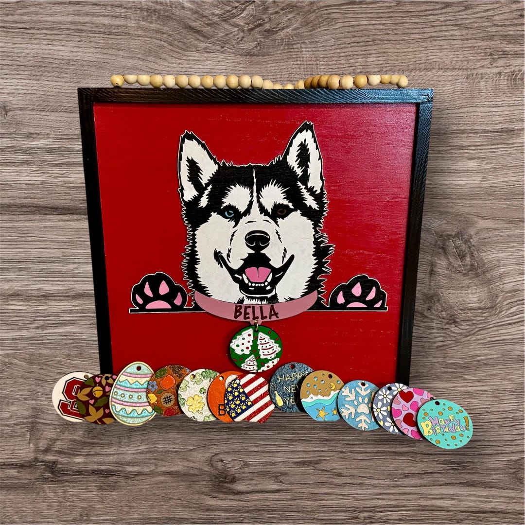 Custom Pet Sign With Interchangeable Seasonal Tokens - Etsy
