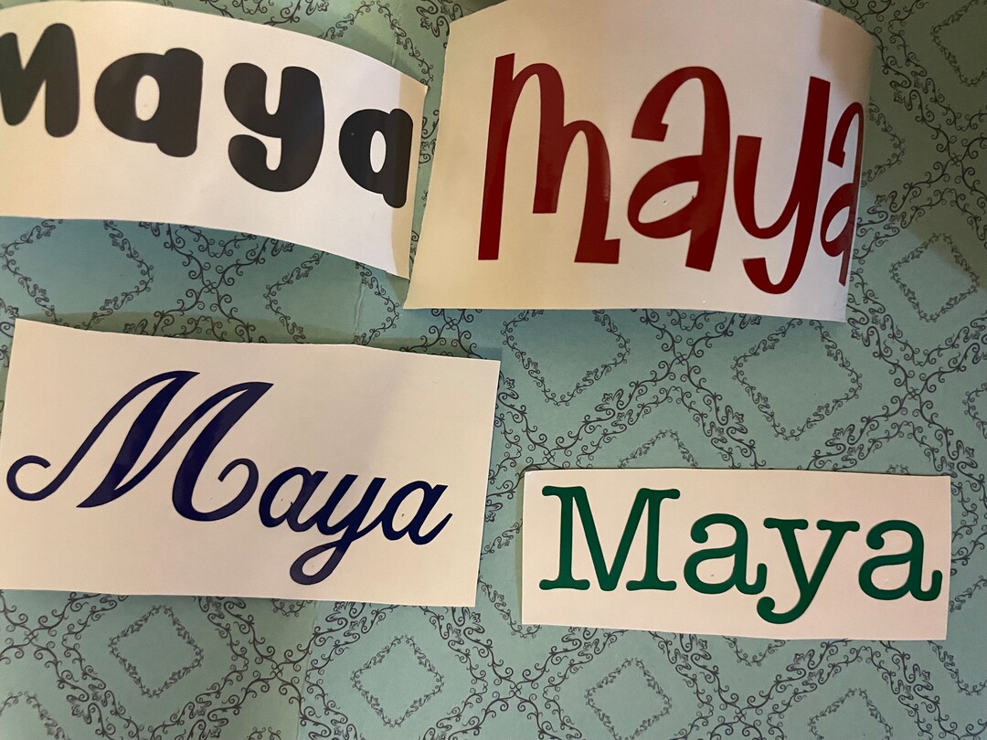 Custom Vinyl Name Decals | Choose Your Own Colour, Font, and Size - Etsy