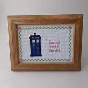 Tardis Sweet Tardis, Framed Cross Stitch Art - Etsy