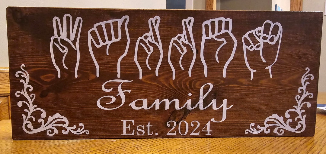 Sign Language Family Name Sign - Etsy