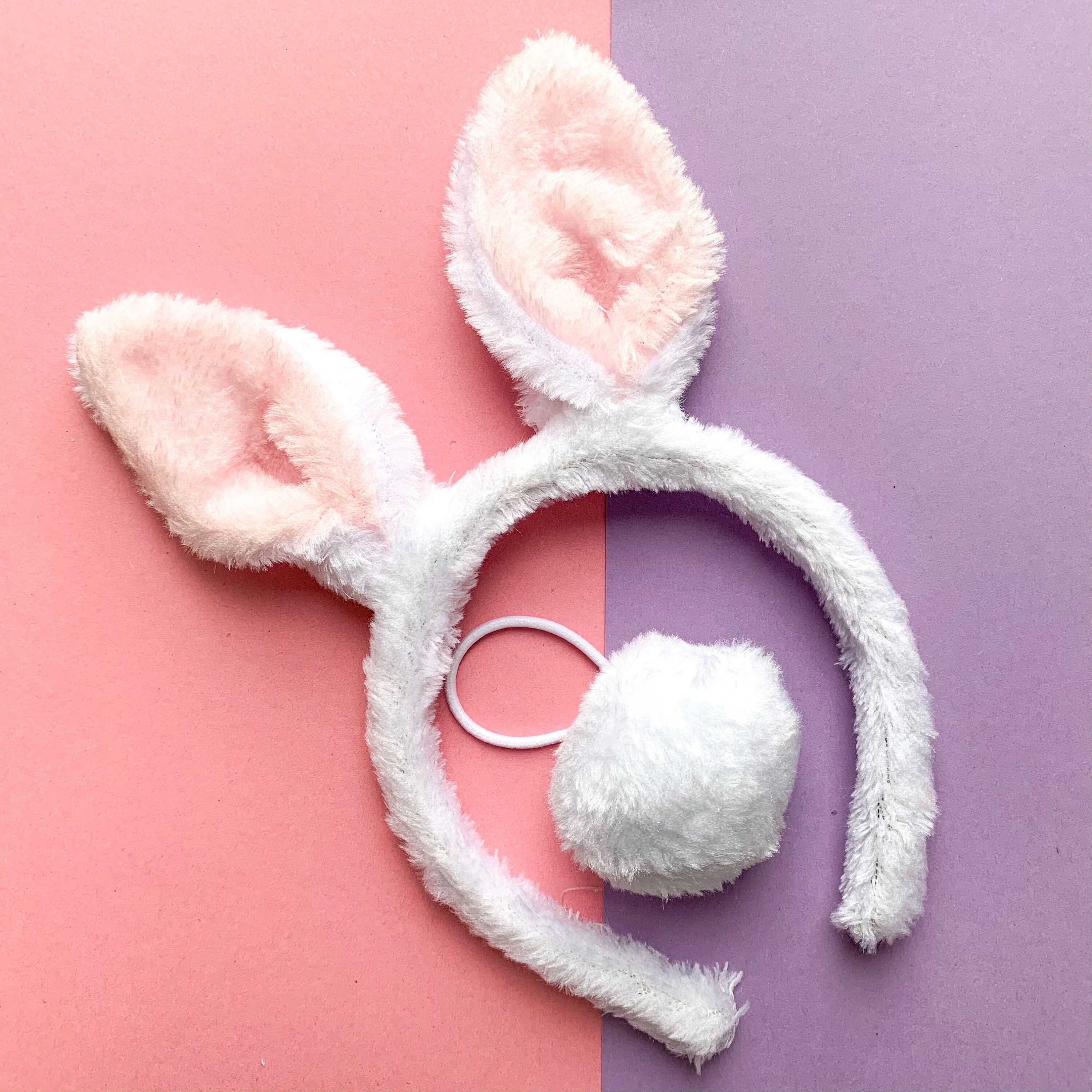 Cute Bunny Ears Headband And Pom Pom Tail Etsy