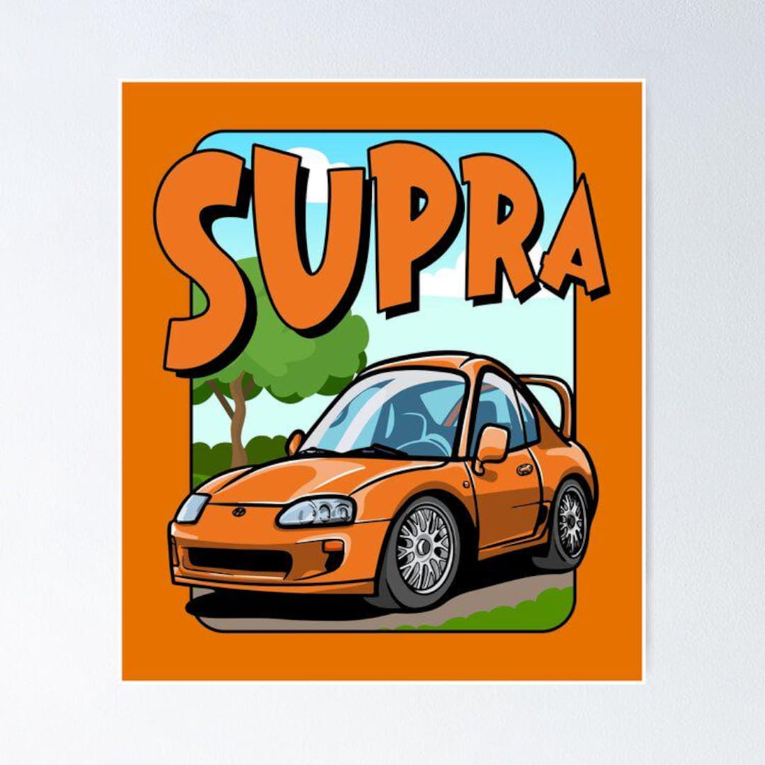 Cartoon Toyota Supra Car Drawing - Good for Kids and Adults - Digital ...