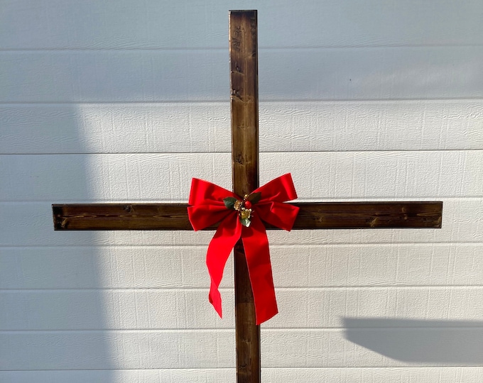 Large 5 Ft, 60 Inch Yard Cross, Rustic Cross, Burnt Wood Dark Walnut ...
