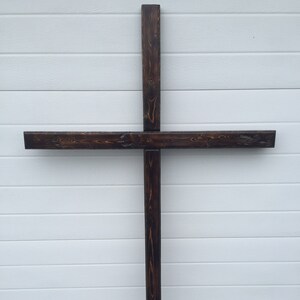 Large 5 Ft, 60 Inch Yard Cross, Rustic Cross, Burnt Wood Dark Walnut ...