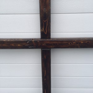 Large 5 Ft, 60 Inch Yard Cross, Rustic Cross, Burnt Wood Dark Walnut ...