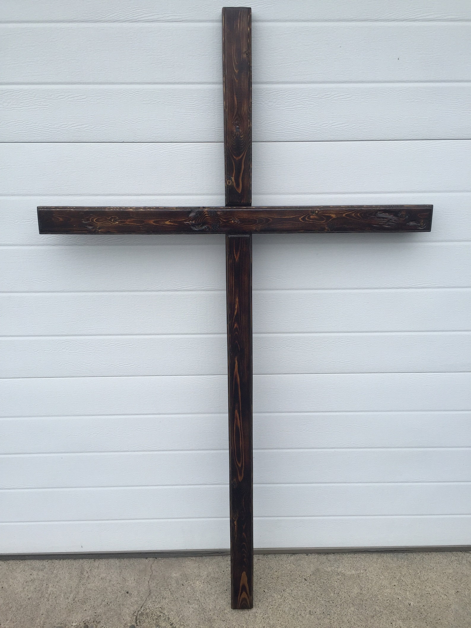 Large 5 Ft 60 Inch Yard Cross Rustic Cross Burnt Wood Dark - Etsy