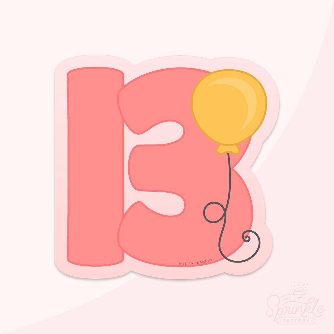 Number 13 Balloons STL Cookie Cutter AND .SVG Eddie Outlines ...