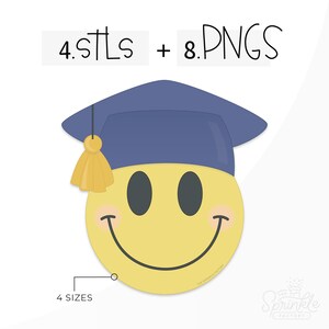 Smiley Grad Cookie Cutter Set .STL Files + 8 .PNG Eddie Images! - Etsy