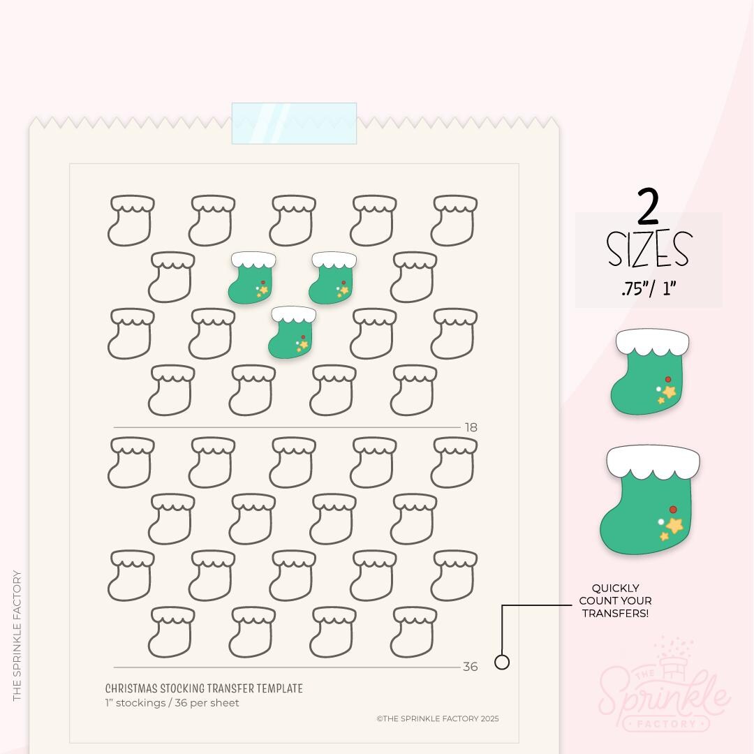 Christmas Stocking Icing Transfer Sheet Printable .PDF - Etsy