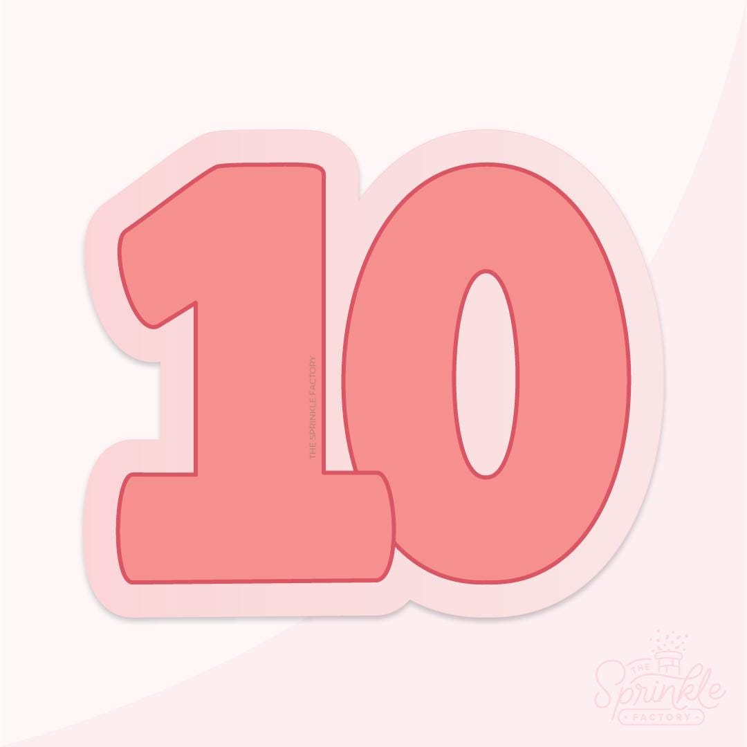 Number 10 Birthday STL Cookie Cutter AND .SVG Eddie Outlines ...