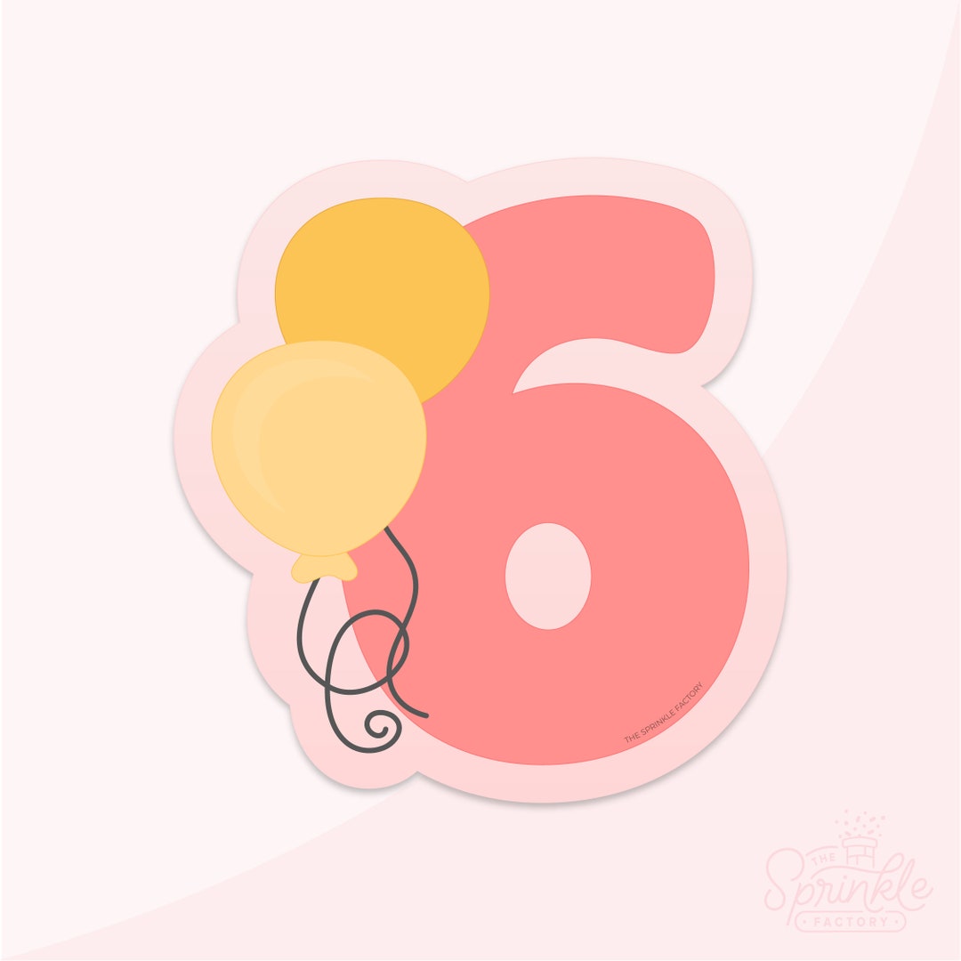 Number 6 Balloons STL Cookie Cutter AND Bonus Stencils, Eddie Outlines ...
