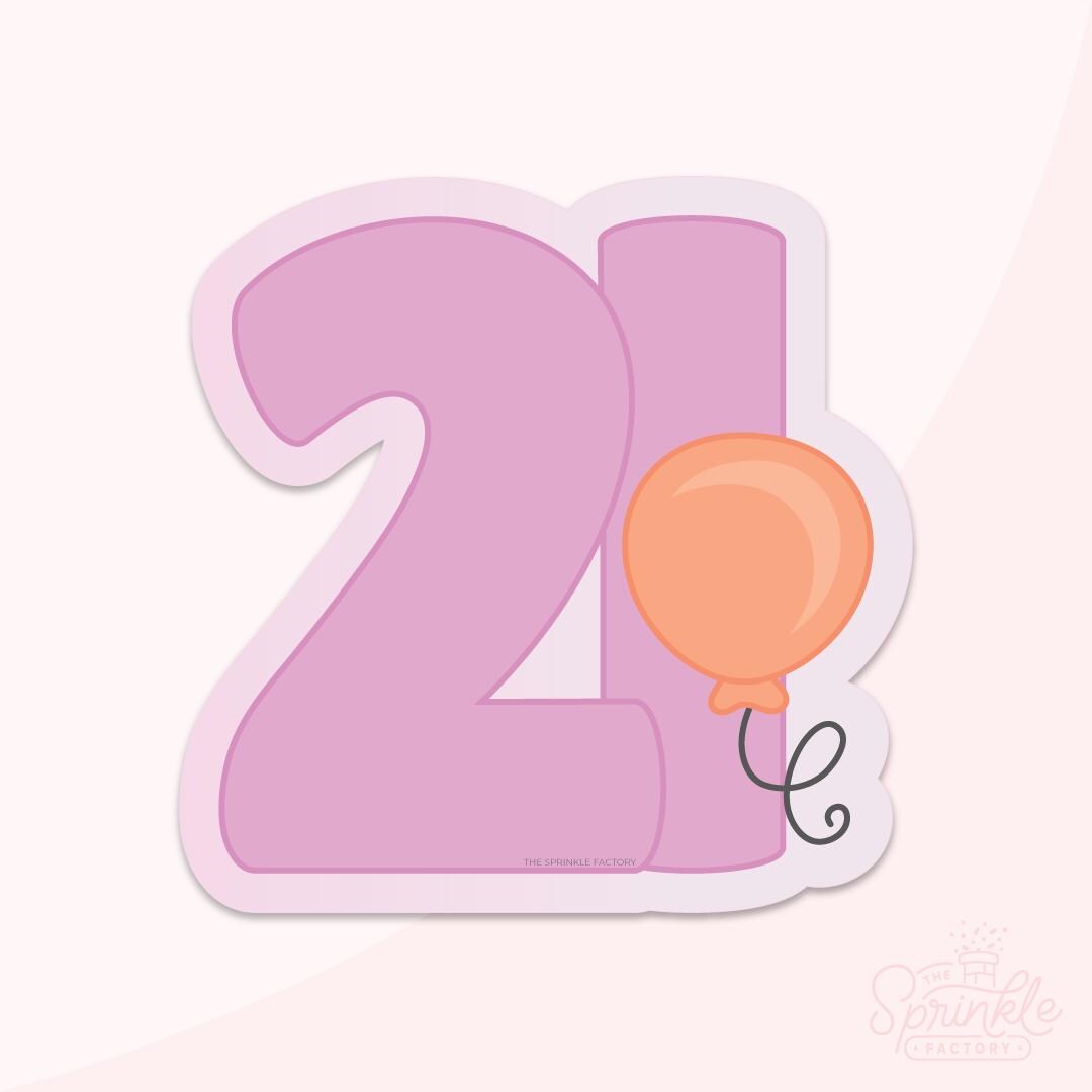Number 21 Balloons STL Cookie Cutter AND .SVG Eddie Outlines ...