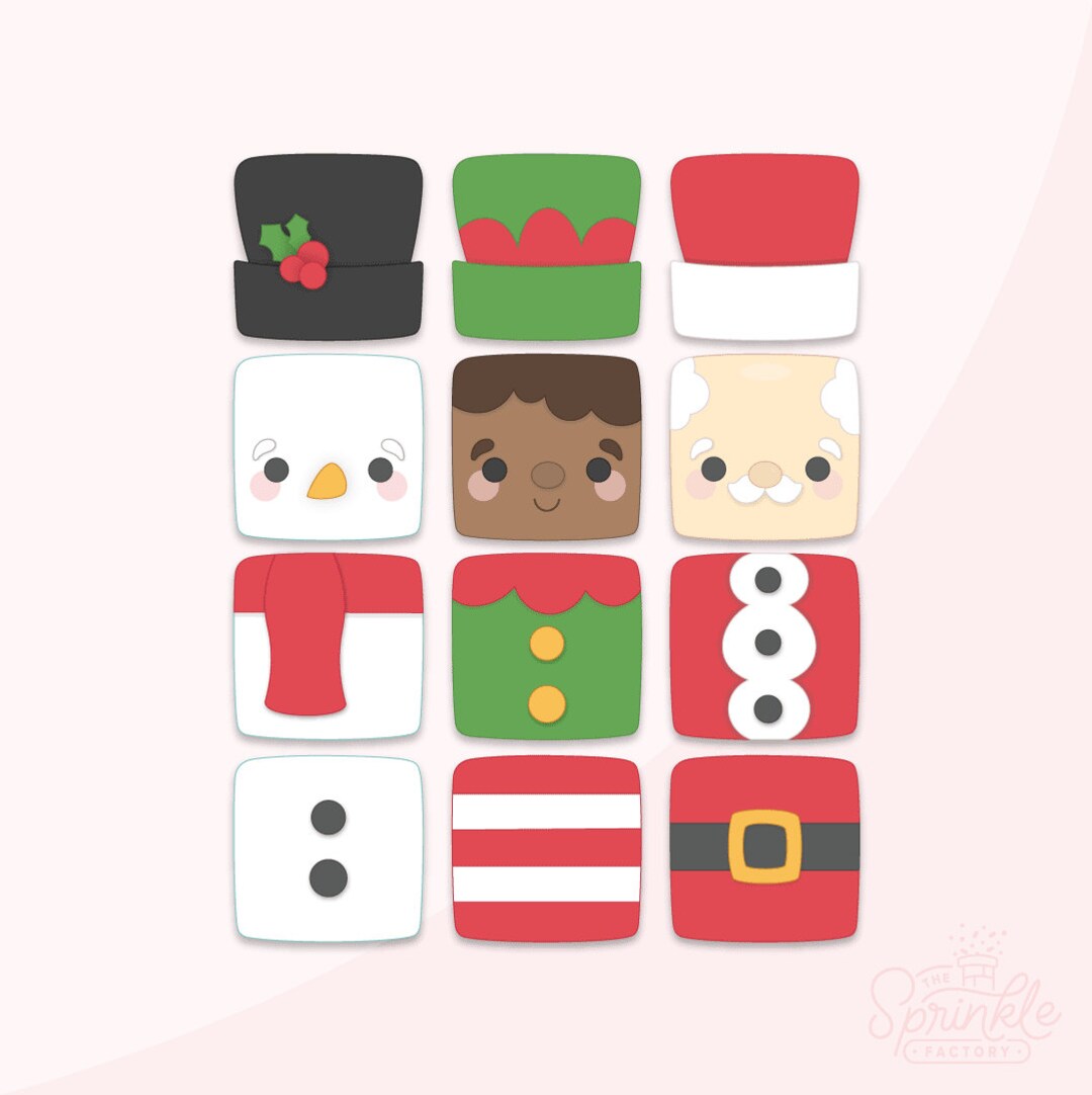 Christmas Character Block Set Cookie Cutter .STL Files + 12 .PNG Eddie ...