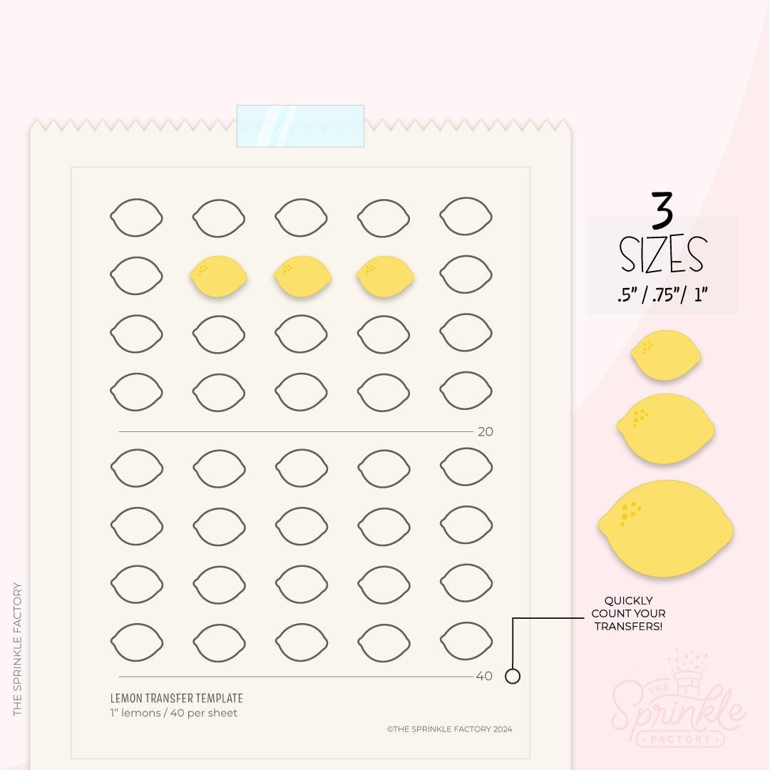 Lemon Icing Transfer Sheet Printable .PDF - Etsy