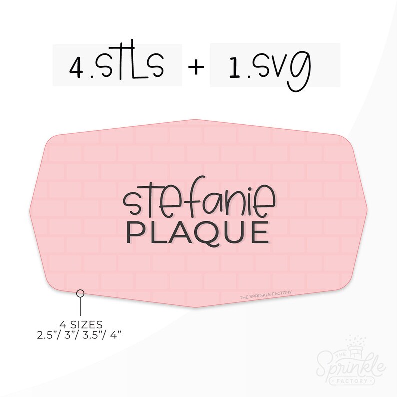 Stefanie Plaque Cookie Cutter .STL Files + .SVG Outlines! - Etsy