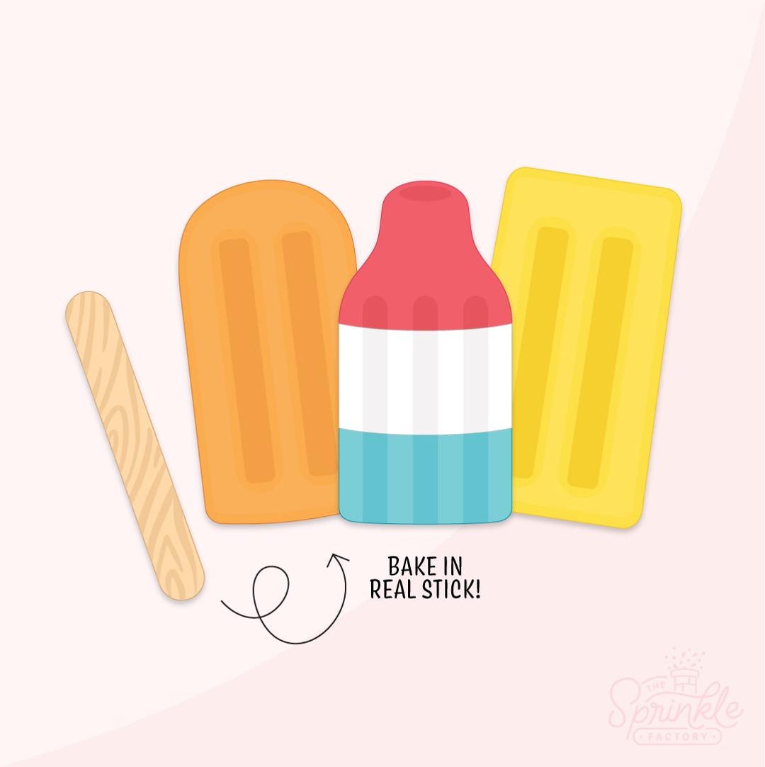 Stickless Popsicle Set Cookie Cutter .STL Files + 3 .PNG Eddie Images ...