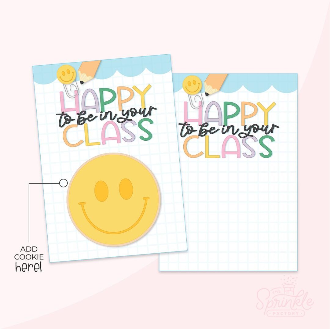 Happy to Be in Your Class 3.5"x5" Cookie Card Printable .PDF - Etsy