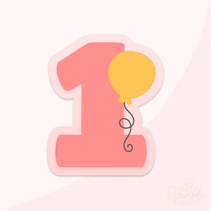 Number 1 Balloons STL Cookie Cutter AND Bonus Stencils, Eddie Outlines ...