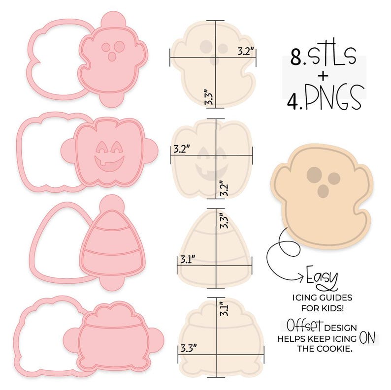 Halloween Cookie Decorating Kit 8 .STL Files + 4 .PNG Eddie Images ...