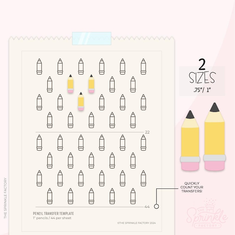 Pencil Icing Transfer Sheet Printable .PDF - Etsy